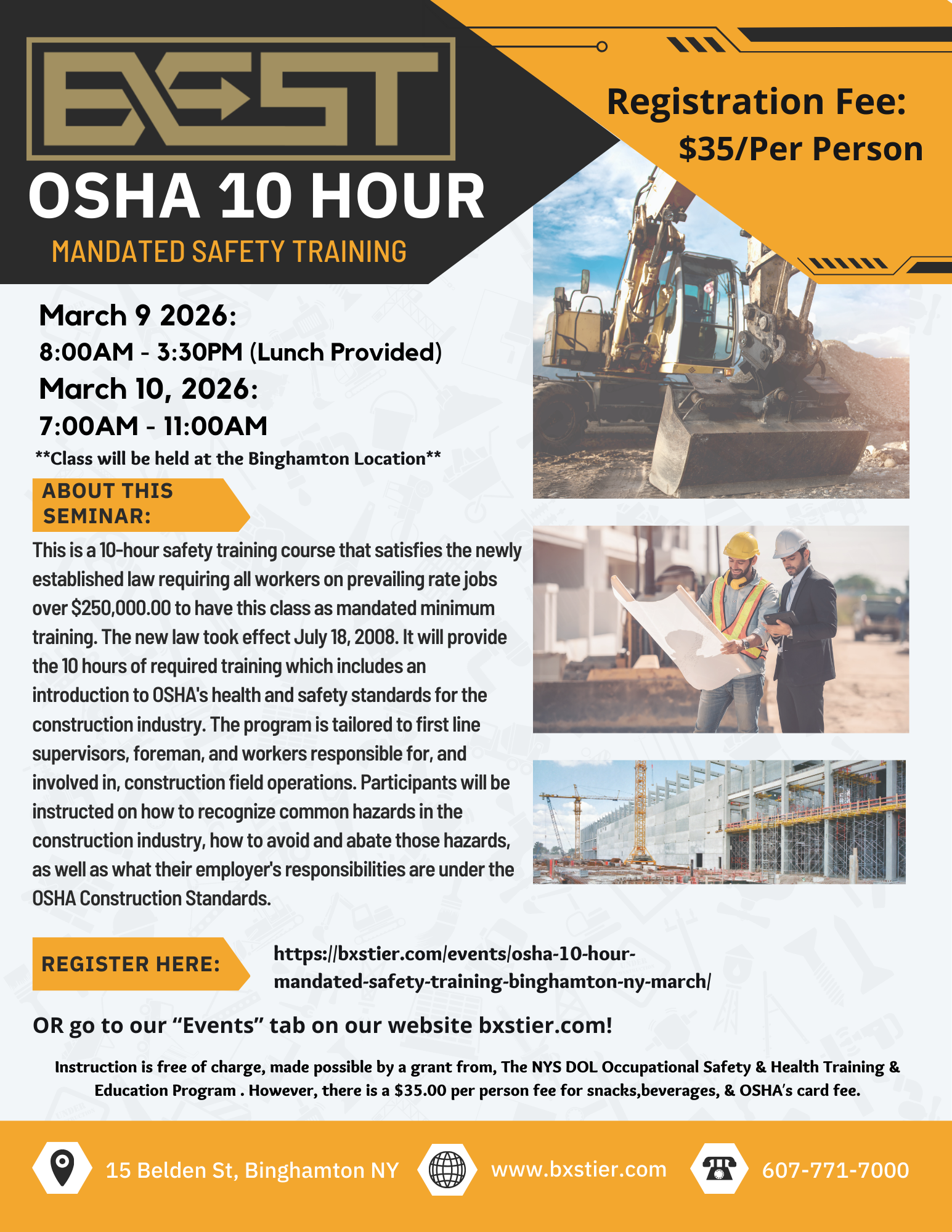 OSHA 10-Hour Mandated Safety Training, Binghamton, NY | Builders ...